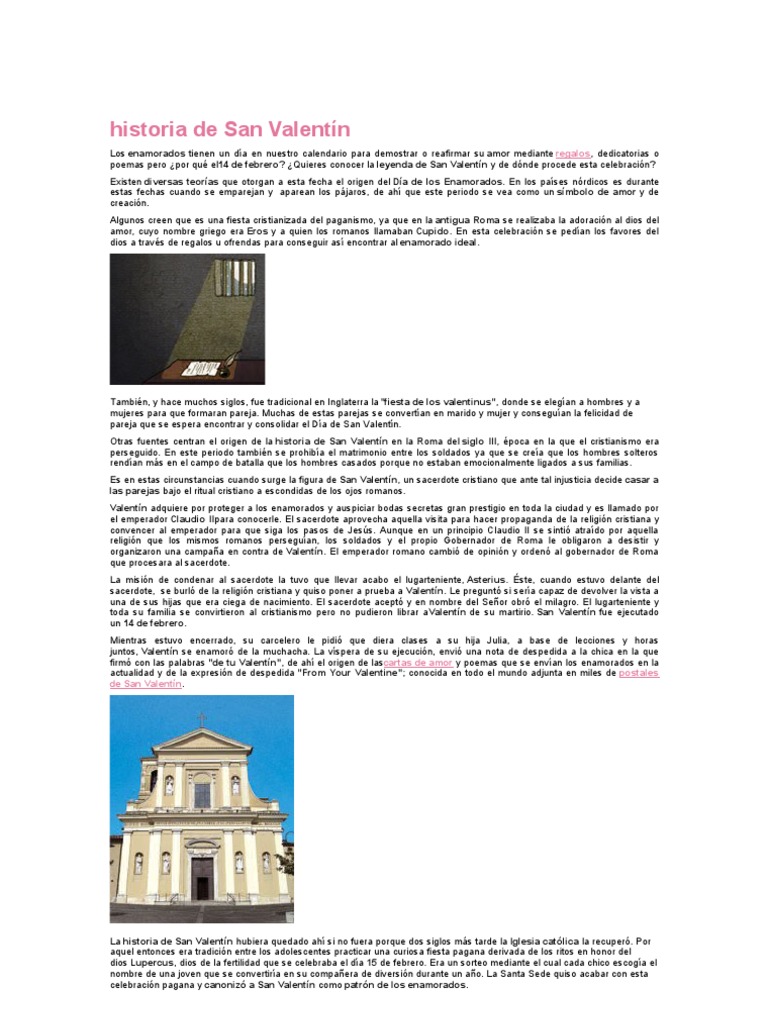 Origen y leyenda de San Valentín | PDF | Amor | Religión y creencia