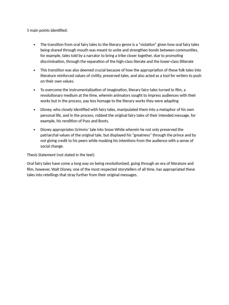 Disney's Impact on Fairy Tale Evolution | PDF
