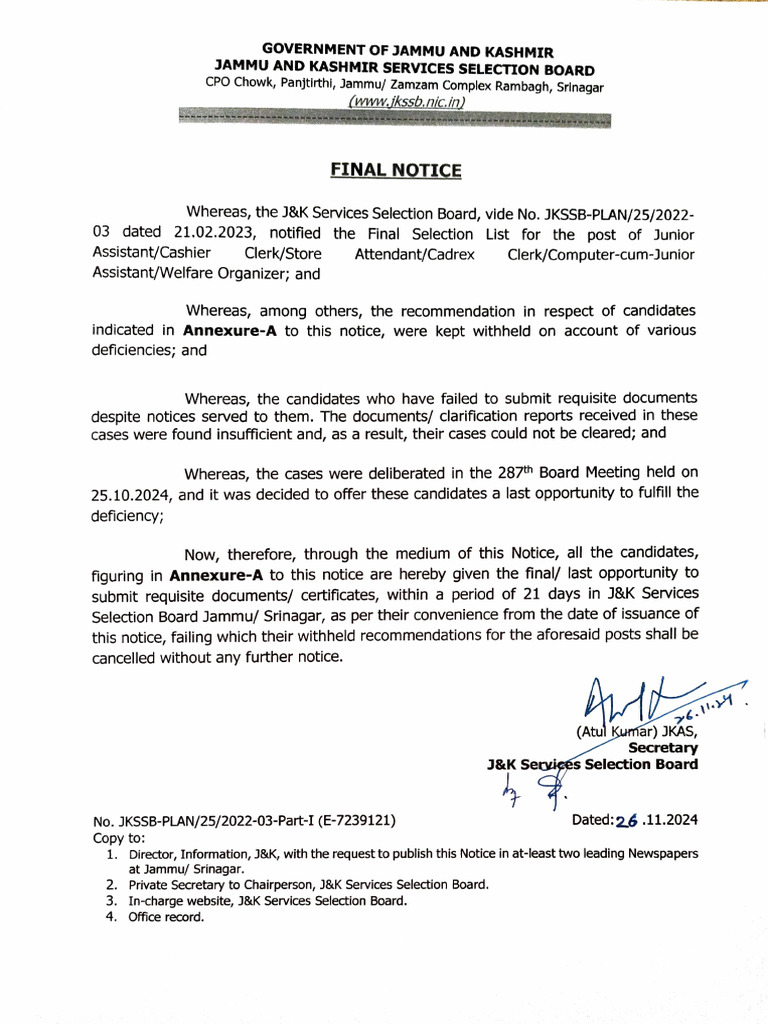 Final Notice 26112024 | PDF