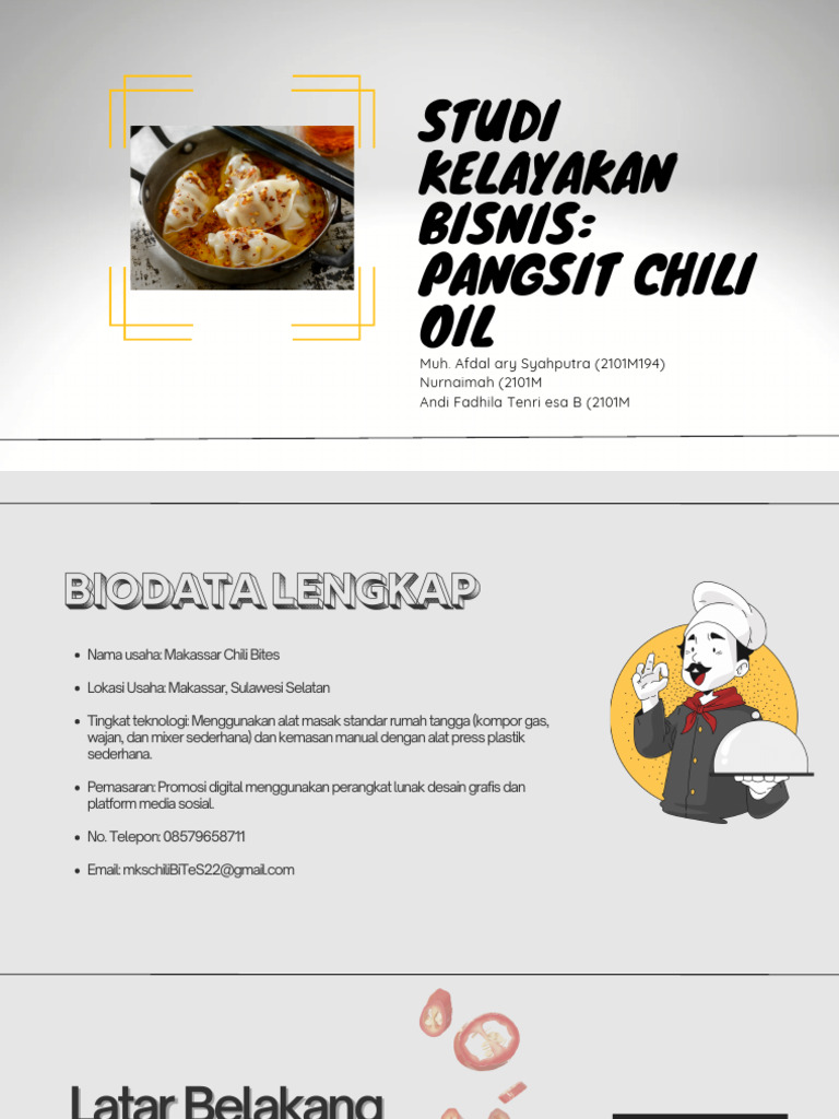 Studi Kelayakan Pangsit Chili Oil | PDF