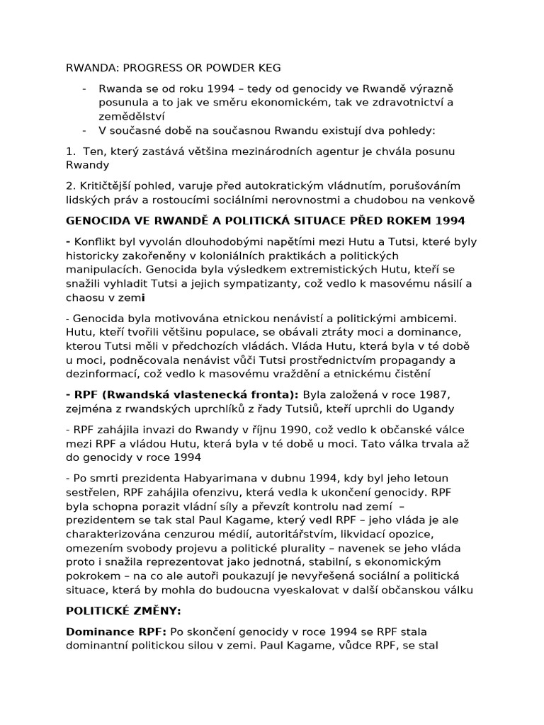 Rwanda Progress or Powder Keg | PDF