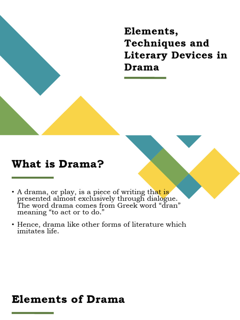 Elements Techniques and Literary Devices in Drama | PDF | Plot ...