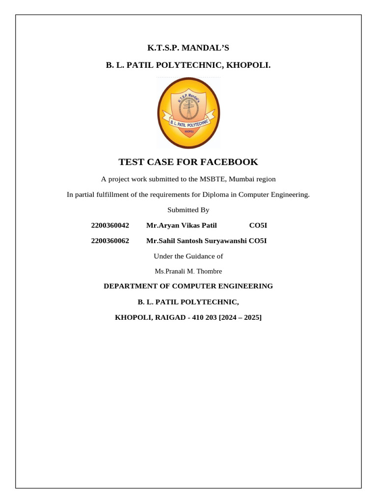 Project Front Page | PDF