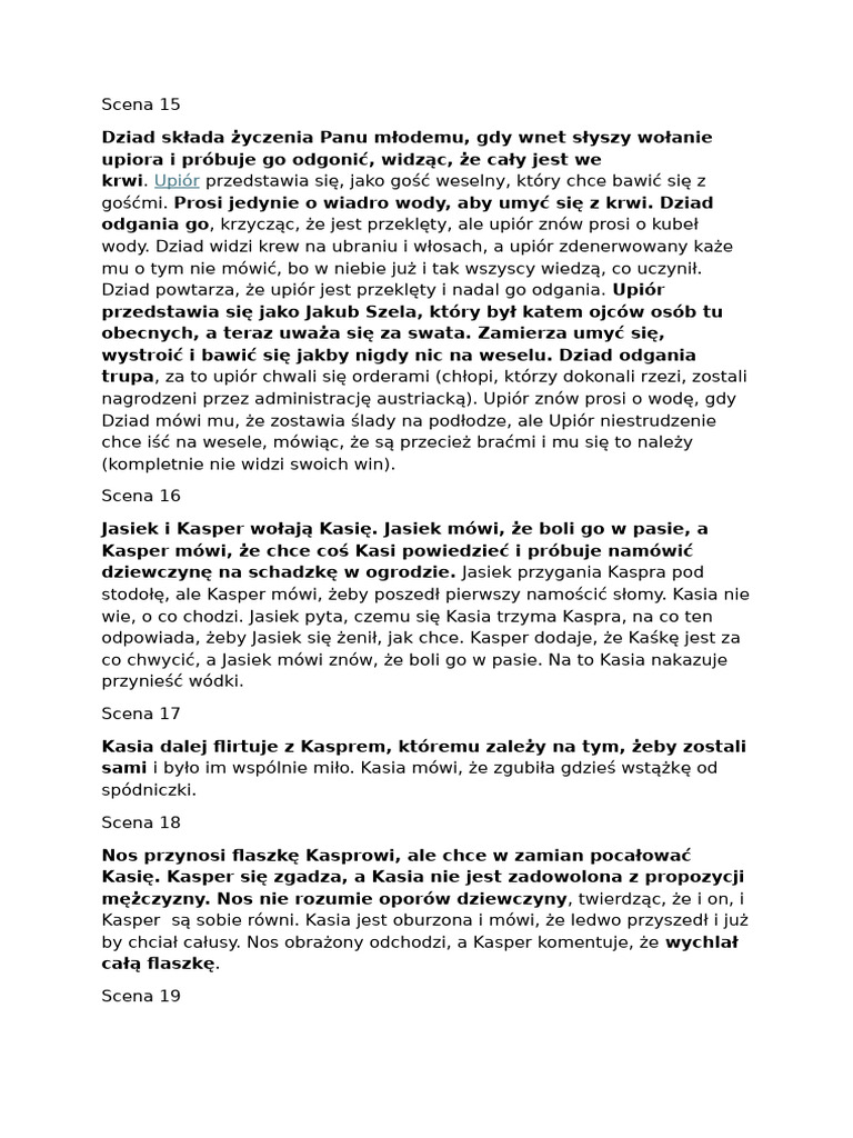 Wesele Akt2. cz.1 | PDF