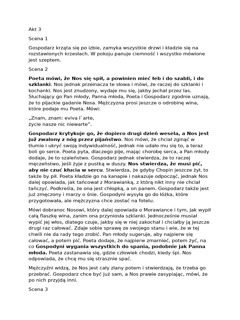 wesele akt3. cz.1 | PDF