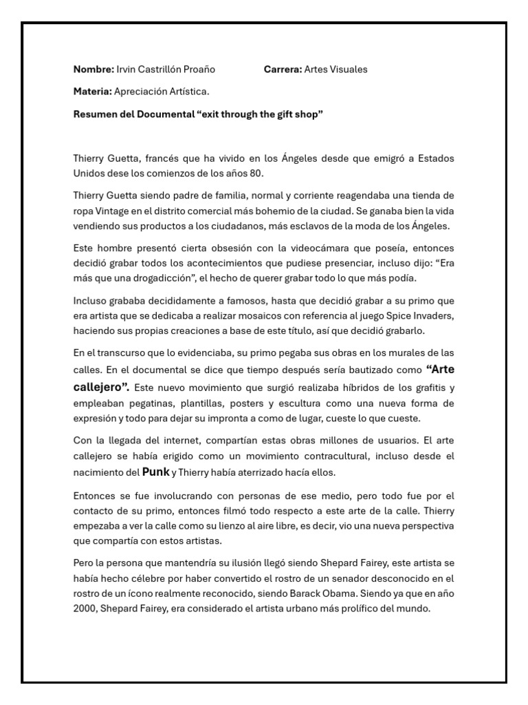 Documental Del Arte Urbano Thierry | PDF | Arte callejero | Pintada