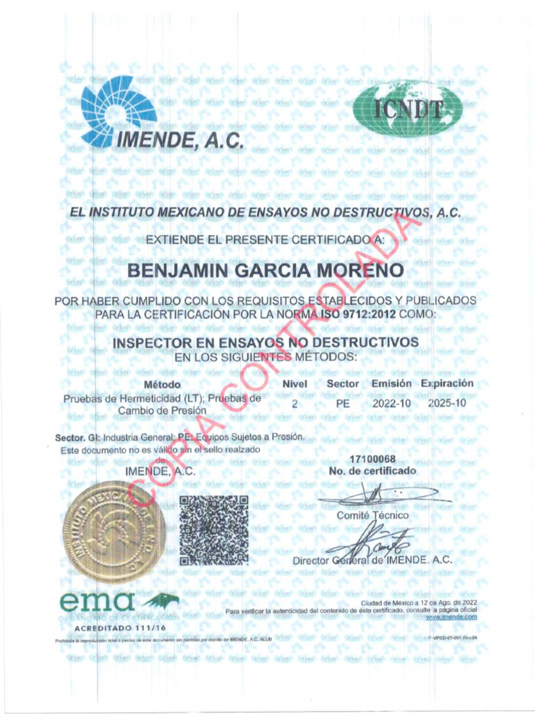 Cert BGM - 002529 | PDF