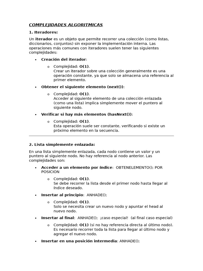 Complejidades Algoritmicas | PDF | Informática | Programación de ...
