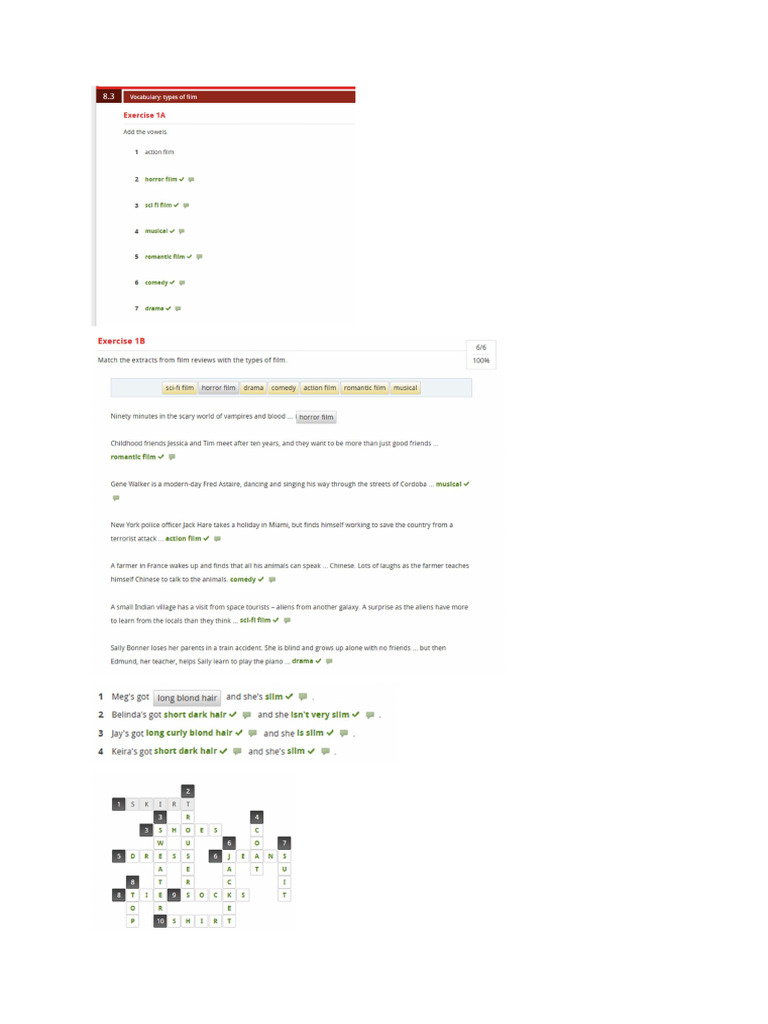 Speakout Elementary Workbook Key UNIT8 Part 4 From 7 | PDF