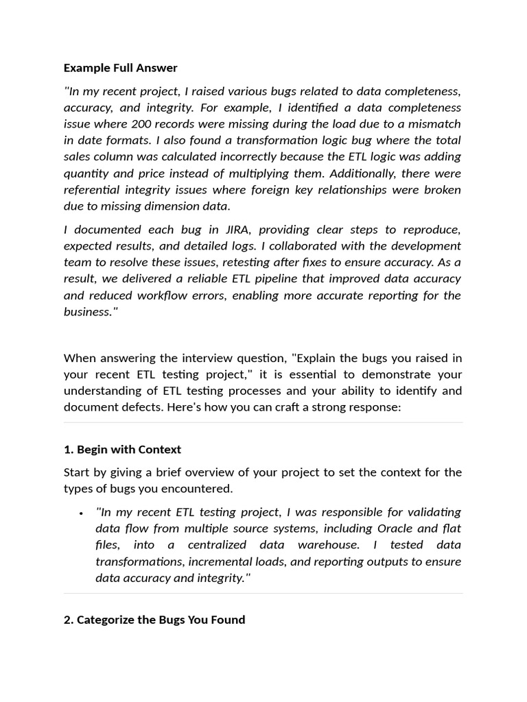 Explain Bugs You Raised - Intrview Ans | PDF | Software Bug | Accuracy ...