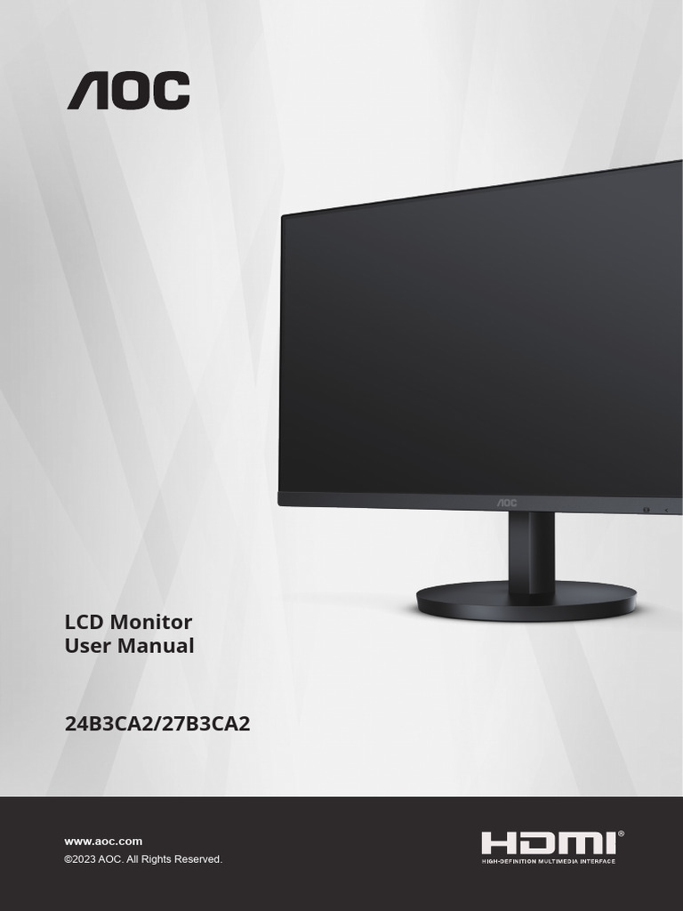 AOC 27B3CA2 24B3CA2 - English | PDF | Computer Monitor | Manufactured Goods