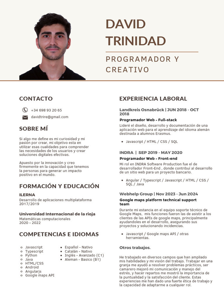 CV 2024 Esp | PDF | Script Java | Red mundial