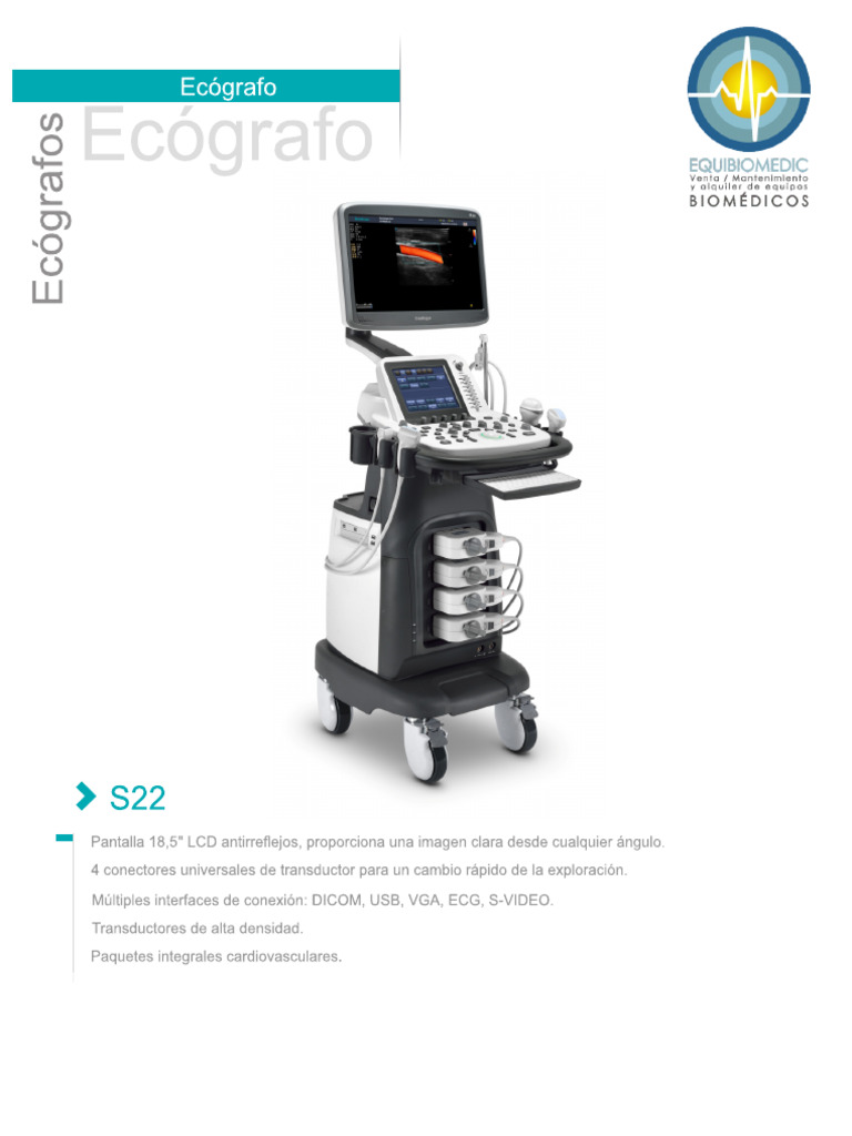 Ficha Tecnica Ecografo Sonoscape S22 | PDF