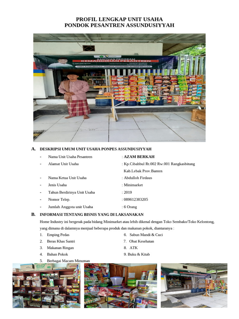 Profil Lengkap Unit Usaha | PDF