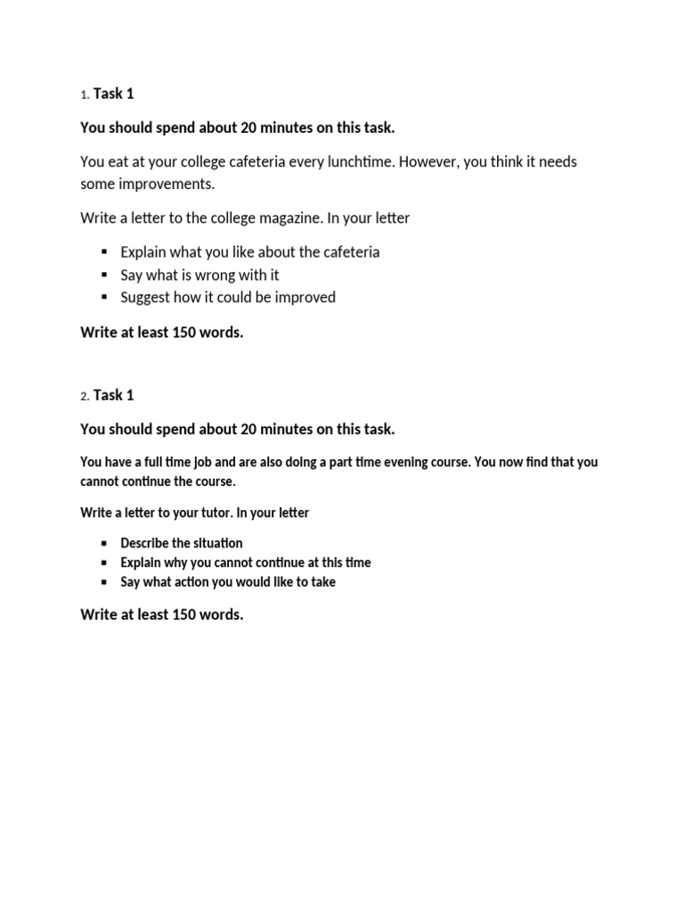 IELTS Letter Task Statements | PDF