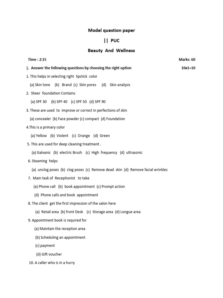 65.beauty and wellness MQP II PUC 2023 | PDF