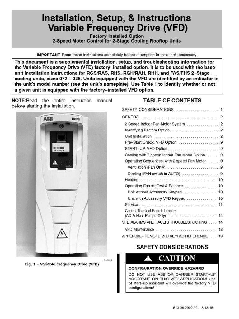 VFD ABB Installation, Setup | PDF | Thermostat | Relay
