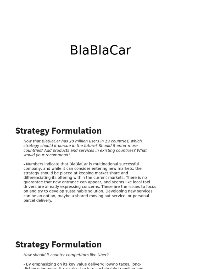 Bla Bla Car | PDF