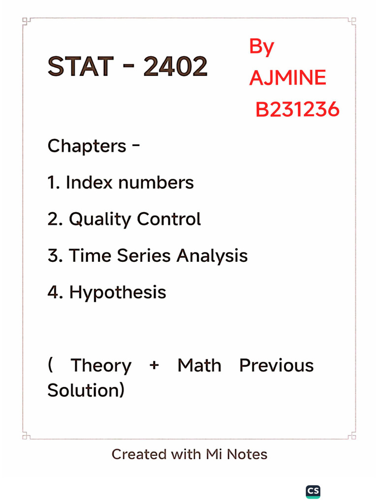STAT 2402 - Final Full PDF - (Ajmine B231236) | PDF