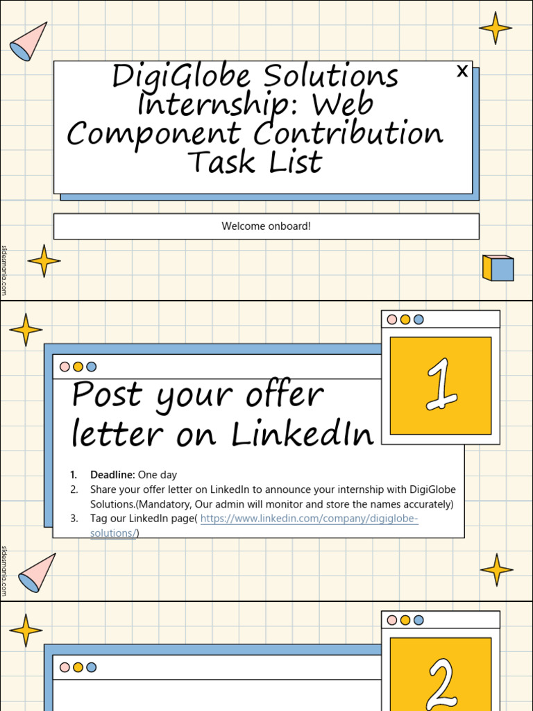 DigiGlobe Internship Onboarding Guide | PDF | World Wide Web | Internet & Web