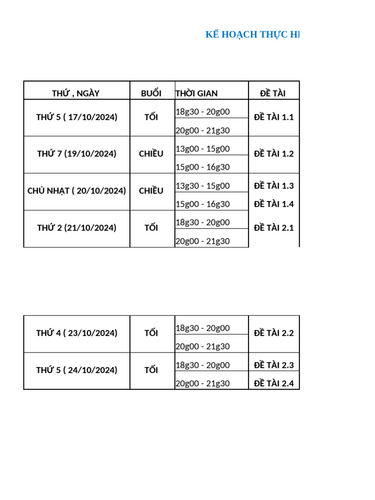 HK 241 - T10 - 2024 - Thời Gian Hướng Dẫn BTL - THML - Lan 2 | PDF