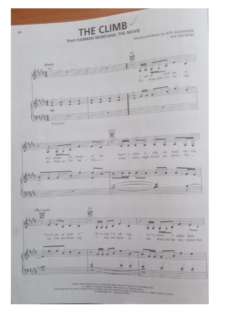 THE CLIMB - Piano Voz Guitarra | PDF
