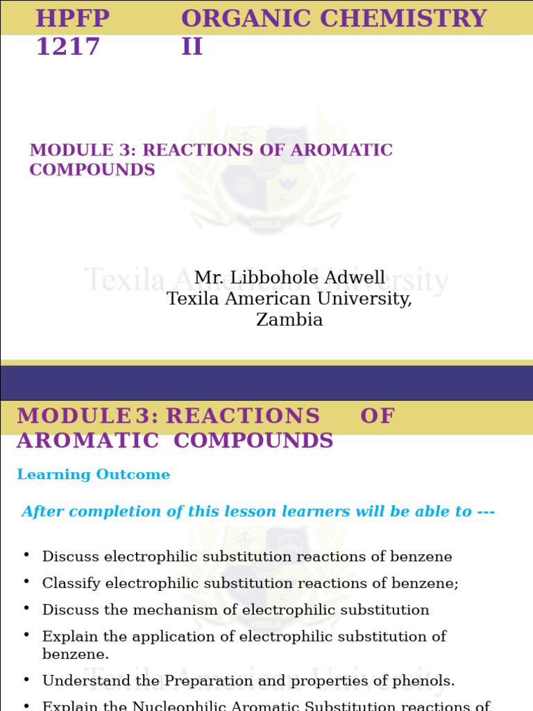 Edited 2022 - Module - 3 - Reactions of Aromatic Compounds | PDF ...