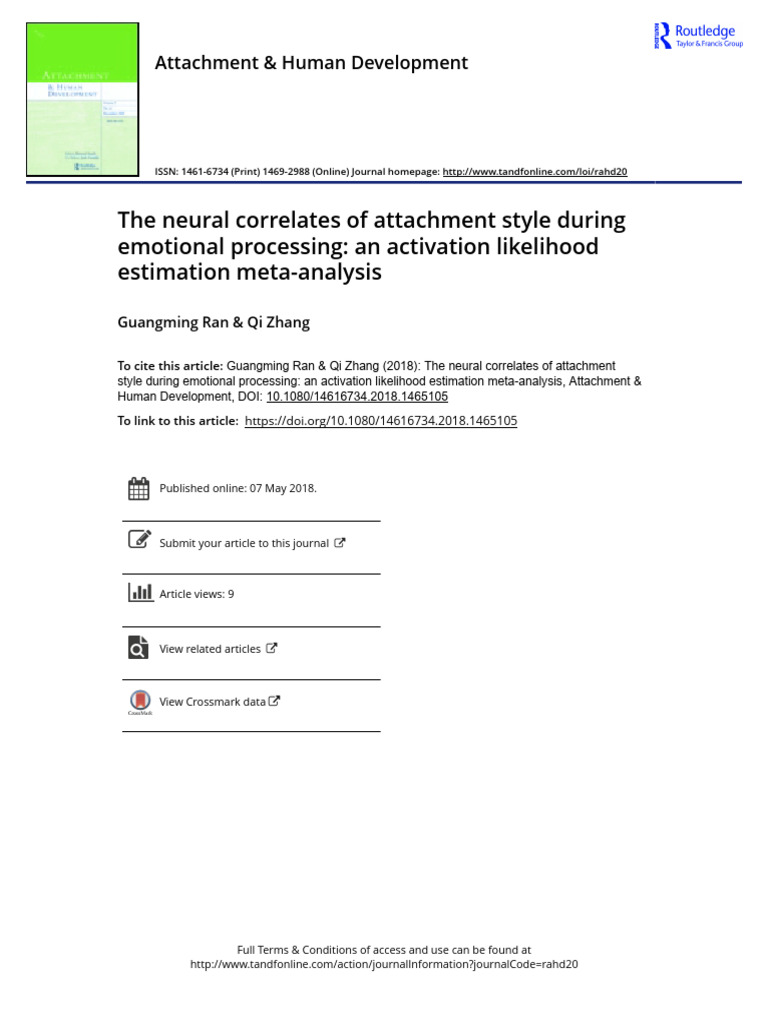 Ran and Zhang - 2018 - The neural correlates of attachment style during ...