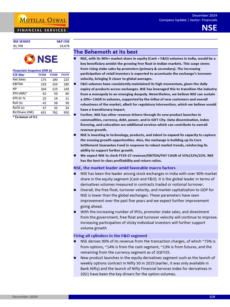 NSE Financial Performance & Bonus Update | PDF | Futures Contract ...