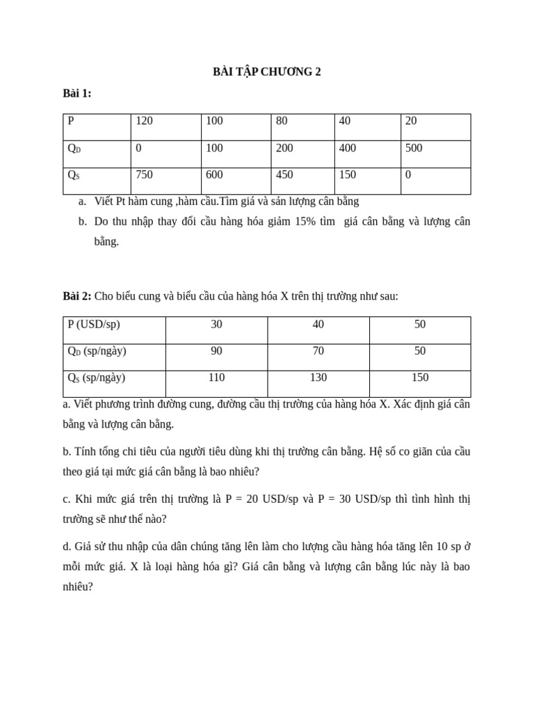BÀI TẬP E 2.1 | PDF
