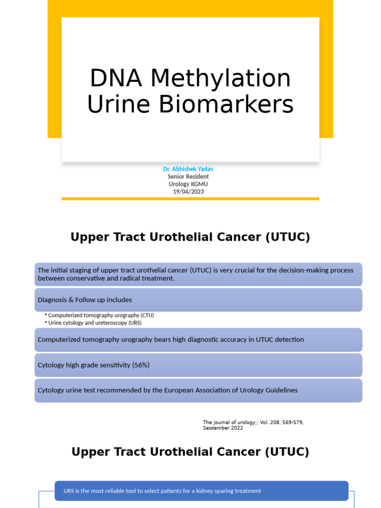 DNA Methylation Urine Biomarkers | PDF | Biomarker | Cancer