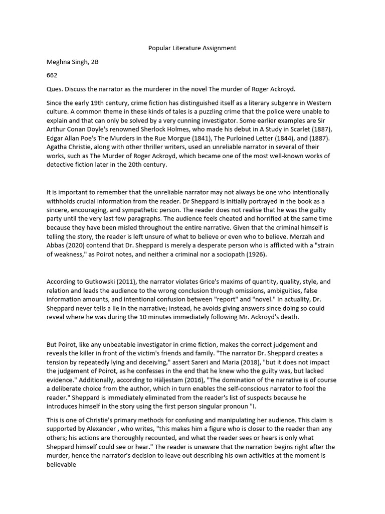 Popular Literature Assignment | PDF