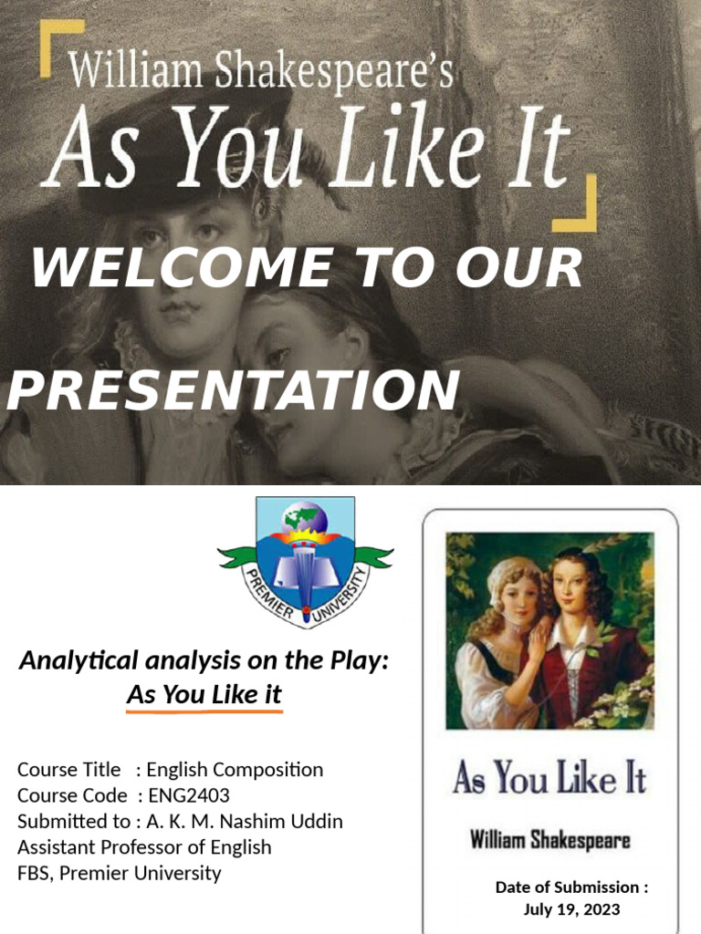 Analysis of Shakespeare's As You Like It | PDF | As You Like It ...