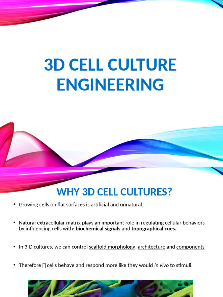 Lezione 3D Cell Culture Engineering NANOBIOTECH | PDF | Cell Culture | Tissue Engineering