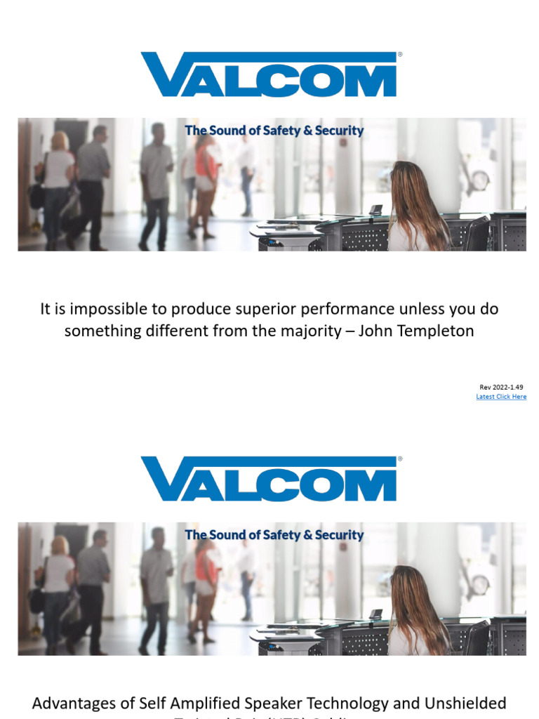 Valcom Advantages | PDF | Amplifier | Loudspeaker