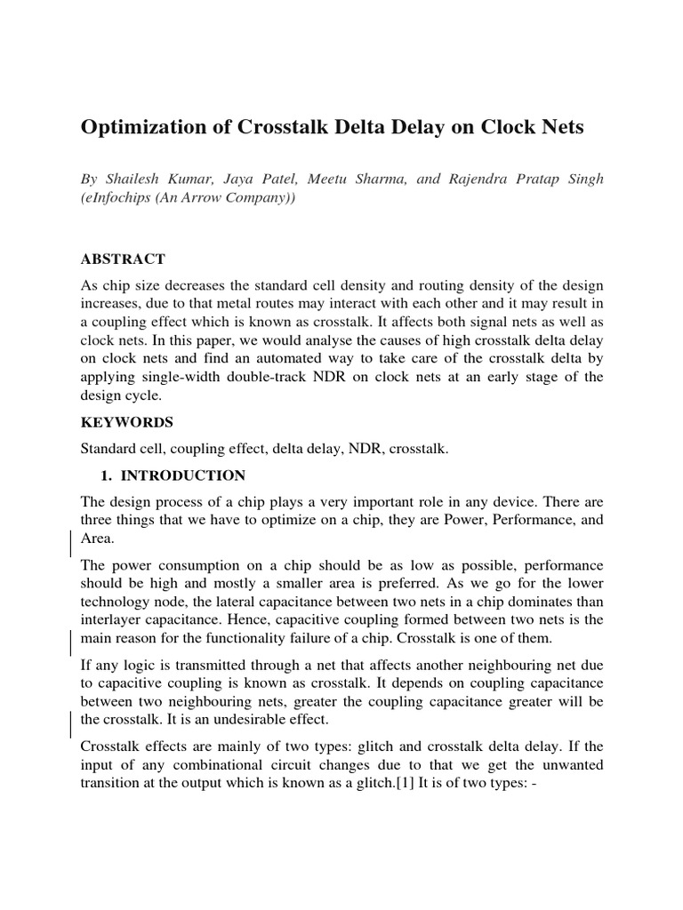 Crosstalk Optimisation On Clock Nets | PDF | Electronic Engineering | Electronics