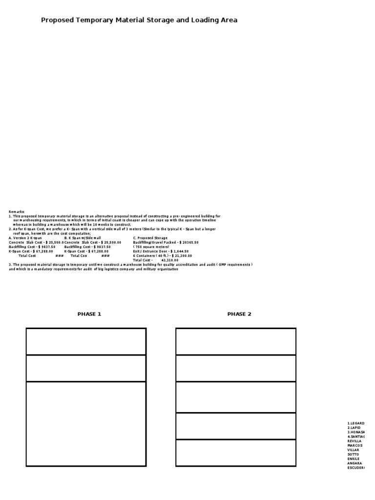 Proposed Temporary Material Storage and Loading Area | PDF