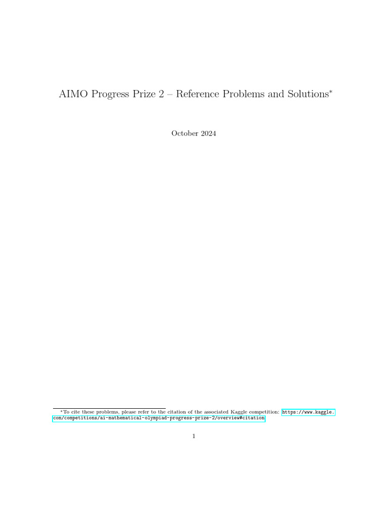 AIMO Progress Prize 2 Reference Problems Solutions | PDF | Numbers ...