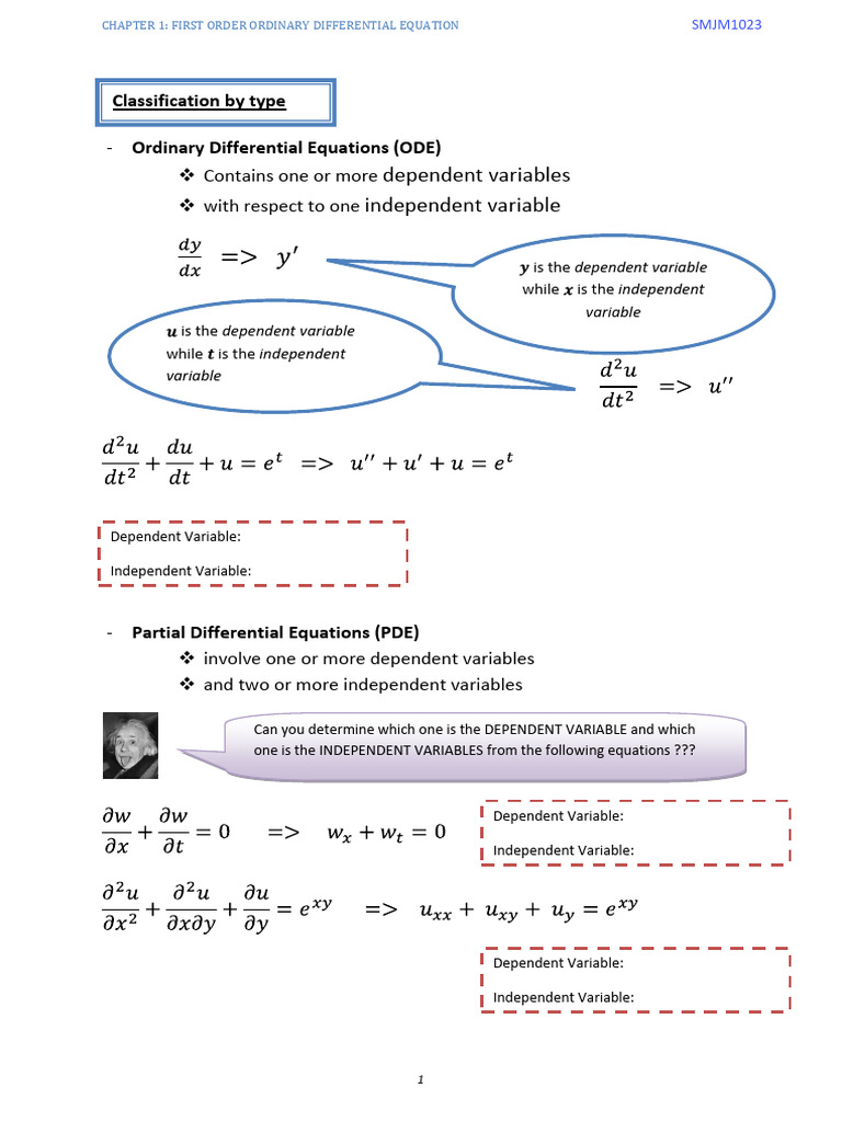 Chapter 1 (First Order ODE) | PDF | Differential Equations | Partial ...