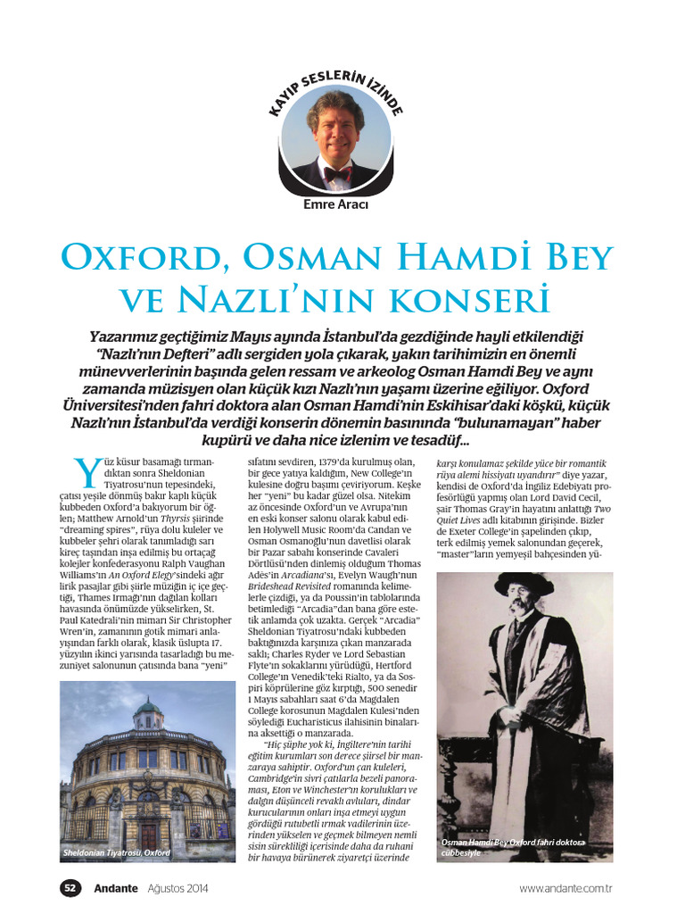 Oxford Osman Hamdi Bey and Nazlis Concer | PDF