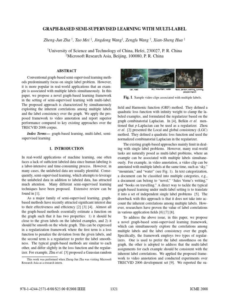 Graph-Based Semi-Supervised Learning With Multiple Labels | PDF | Mathematical Objects