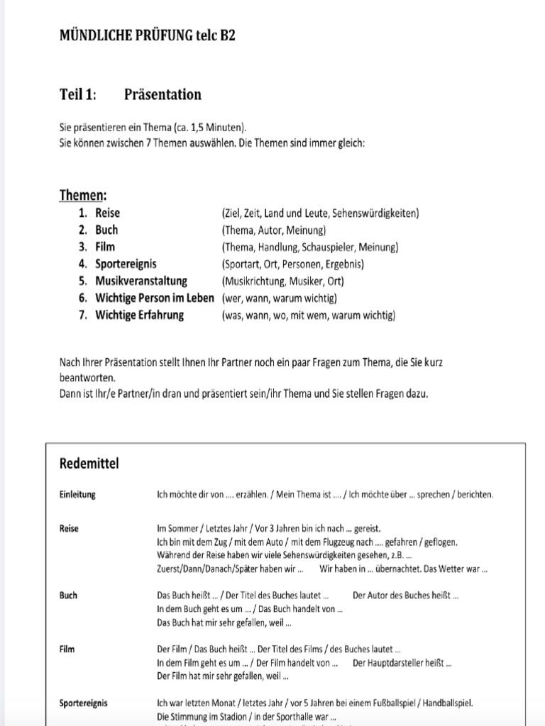 Speaking b2 | PDF