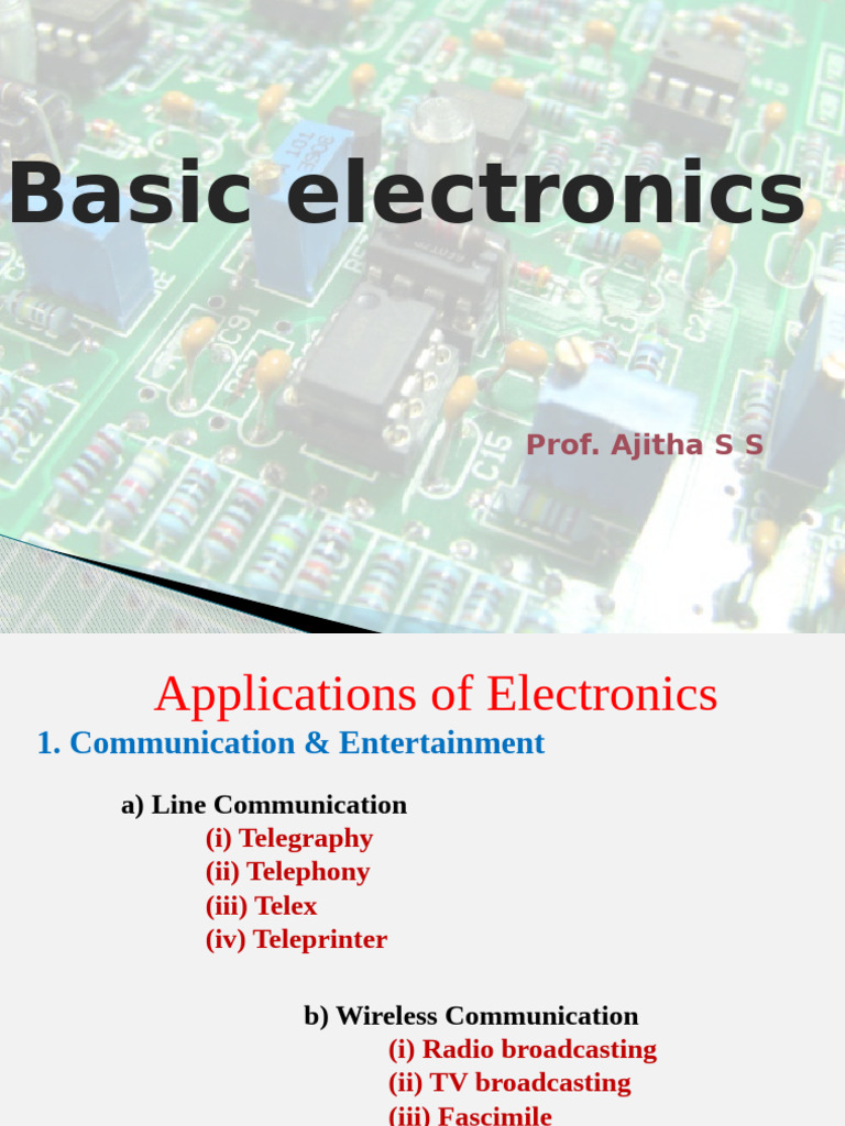 0-Applications of Electronics | PDF | Telecommunications | Information ...