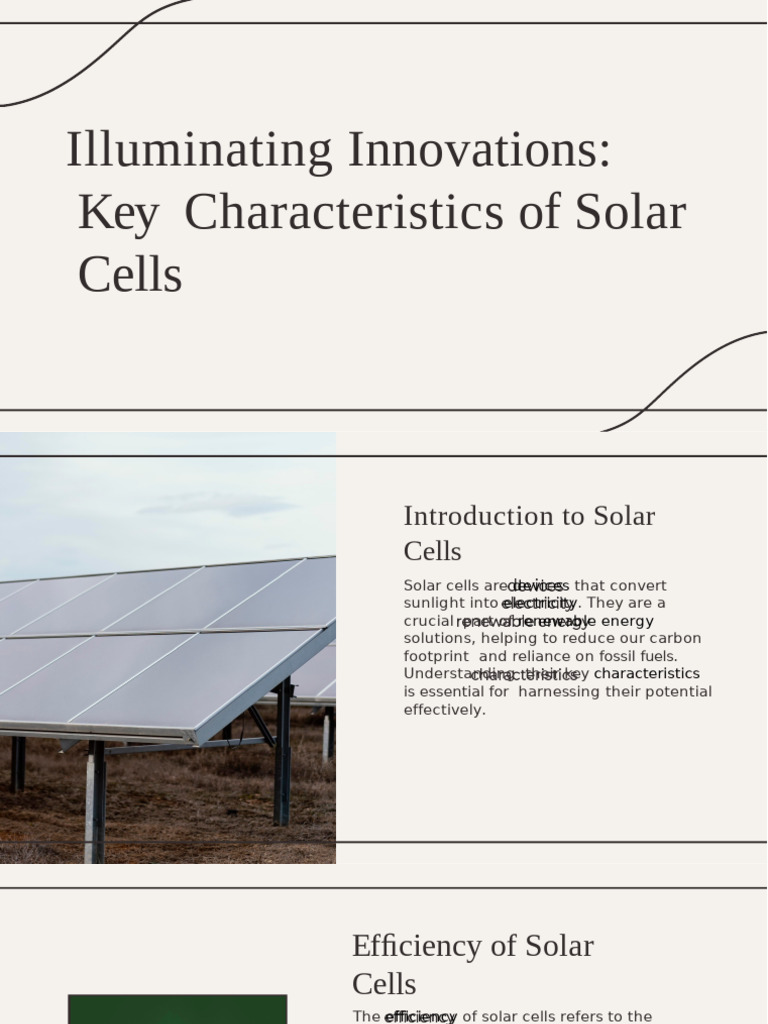 Characteristics of Solar Cell | PDF
