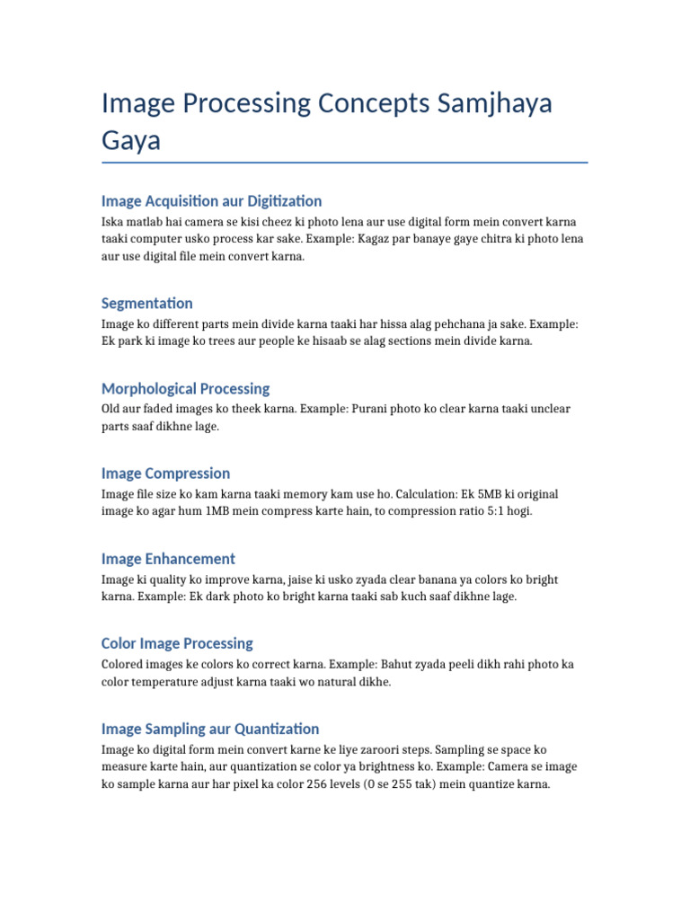Image Processing Concepts Samjhaya Gaya | PDF