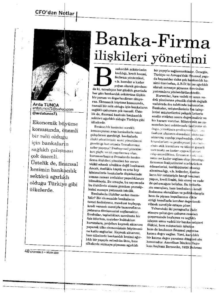 Banka - Firma Iliskileri Yonetimi | PDF