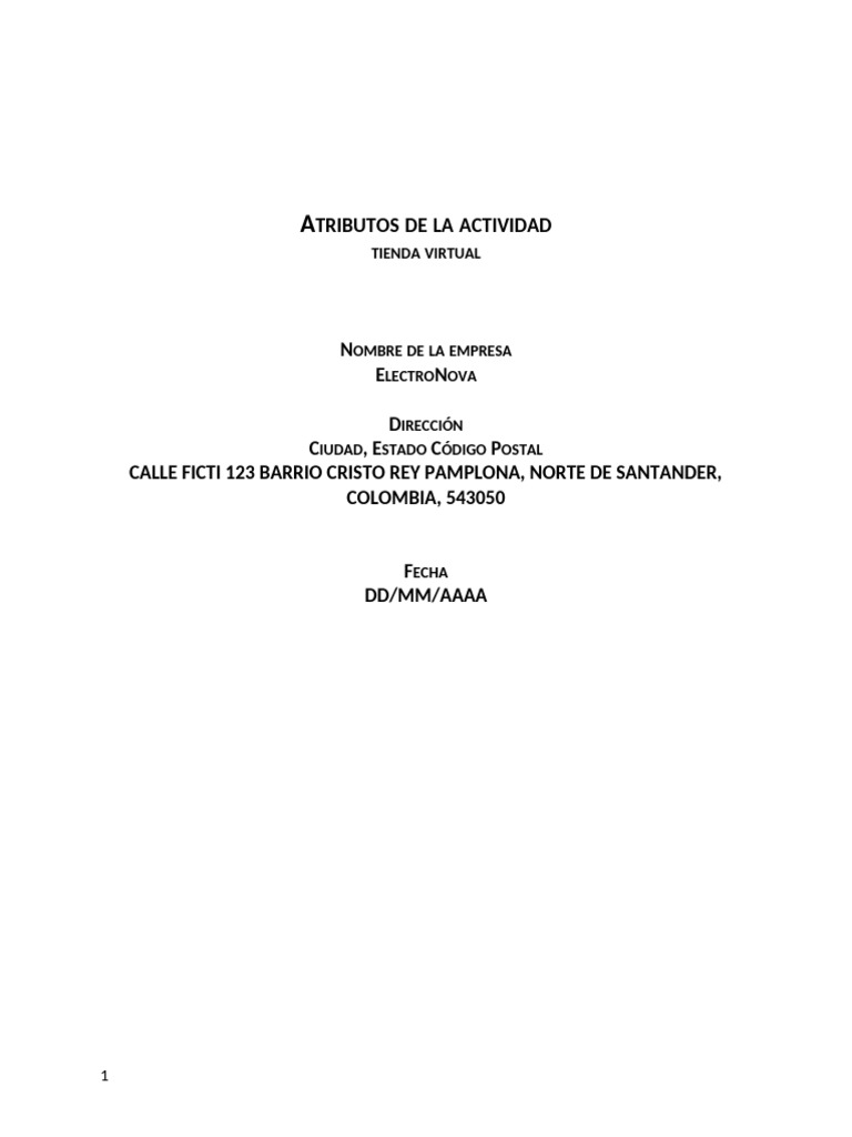 Activity-Attributes-Template - Español | PDF | Las compras en línea ...