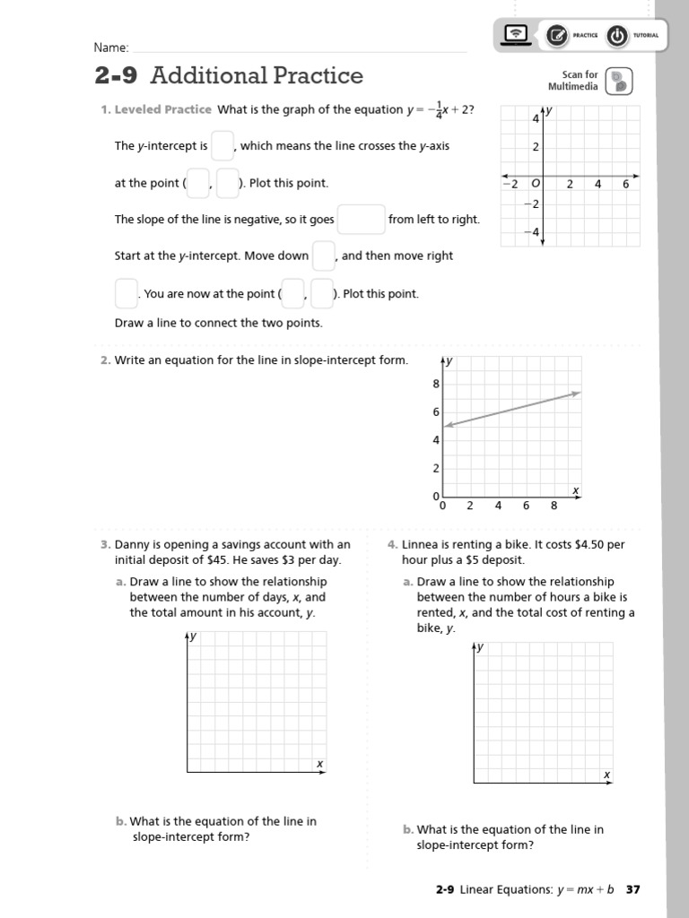 Linear Equations Practice Tutorial | PDF | Mathematical Concepts ...