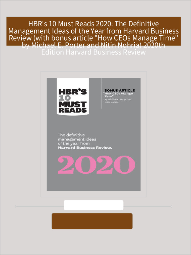 Instant ebooks textbook HBR's 10 Must Reads 2020: The Definitive ... Instant ebooks textbook HBR's 10 Must Reads 2020: The Definitive ...