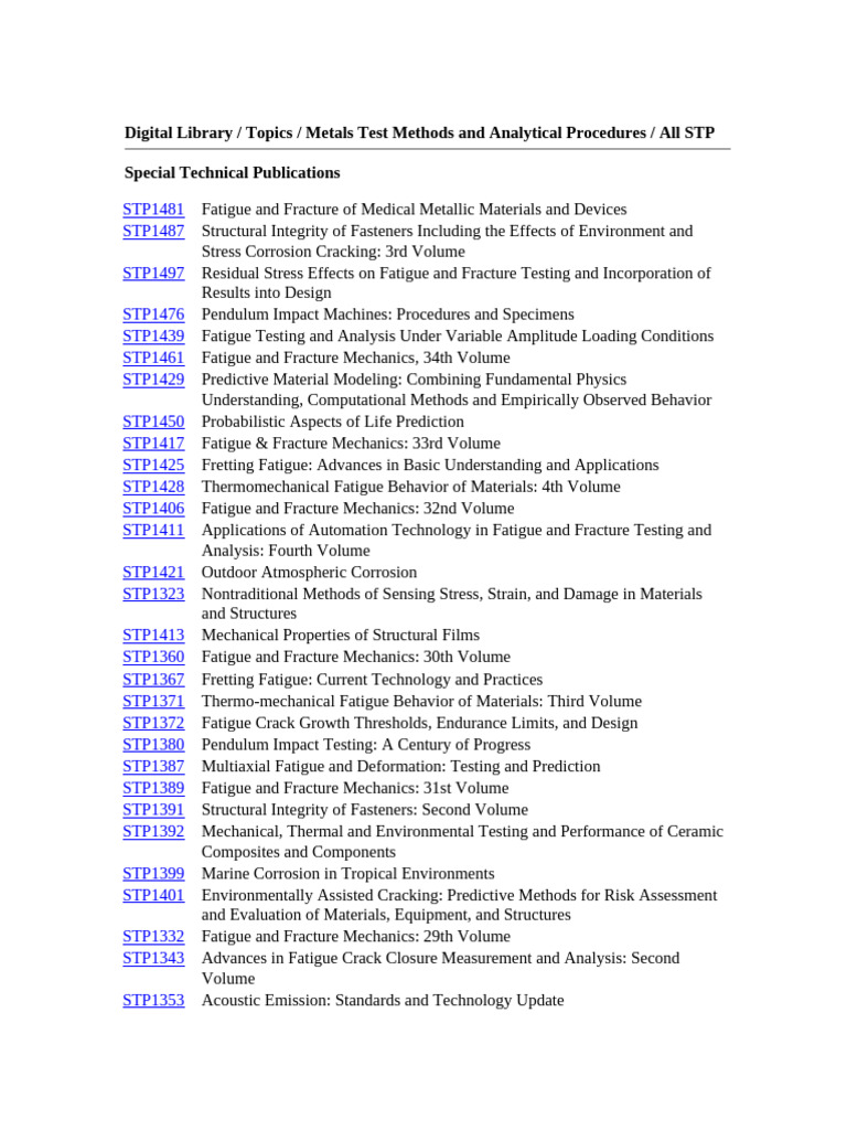 ASTM Digital Library | PDF | Fatigue (Material) | Fracture
